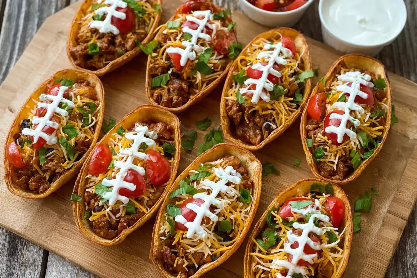 Incredible BBQ Taco Football Boats for the Ultimate Game Day Feast